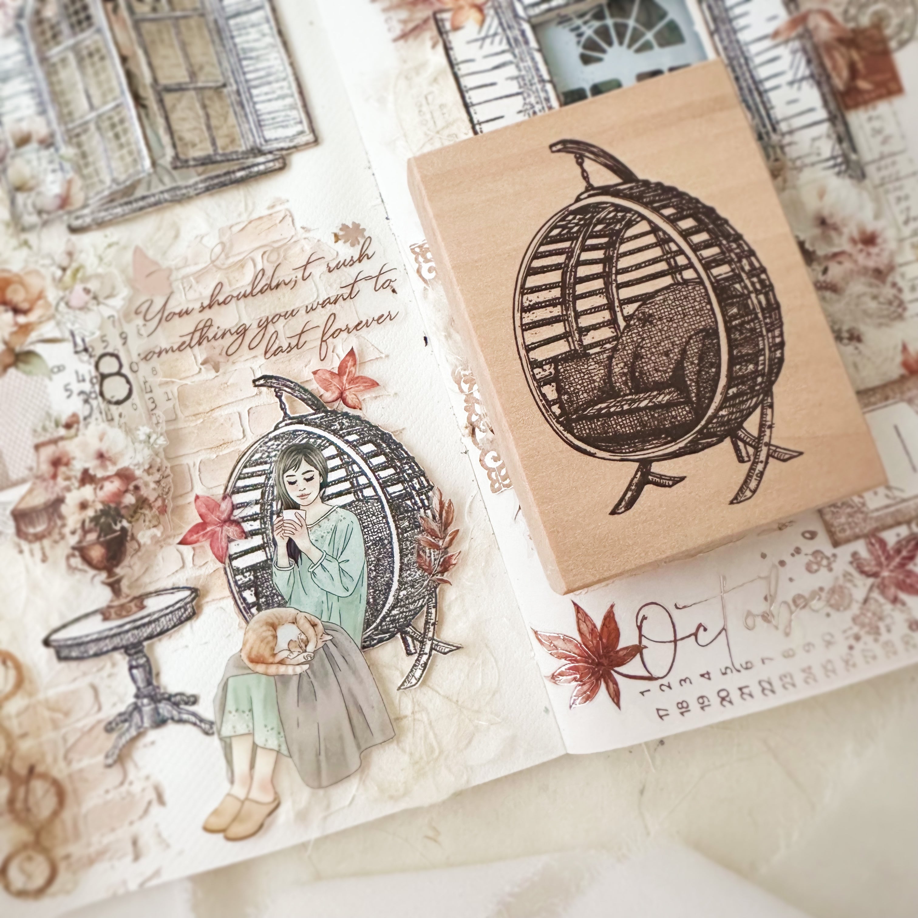 Journal Pages " slow living " series rubber stamps - slow living ...