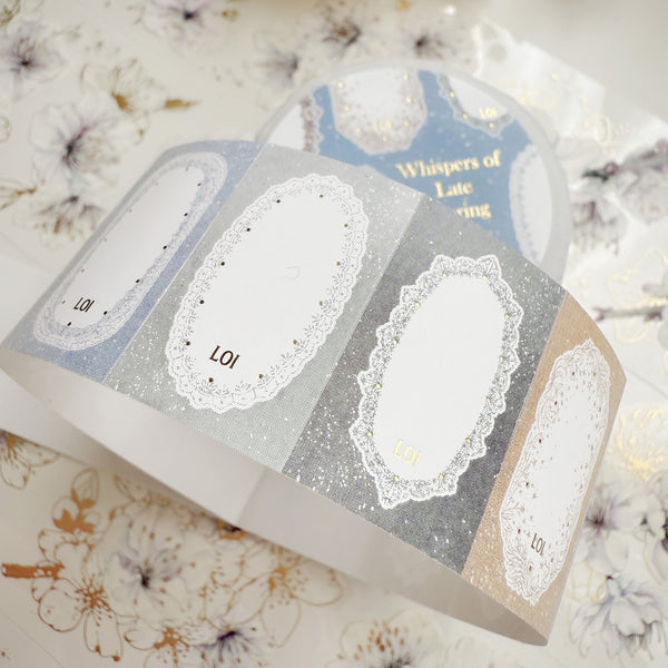 Loidesign "whispers of late spring - Lace frame " foil Label Sticker ...